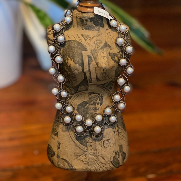 Jewelry | Slate Netting Pearl Necklace Nwt | Poshmark